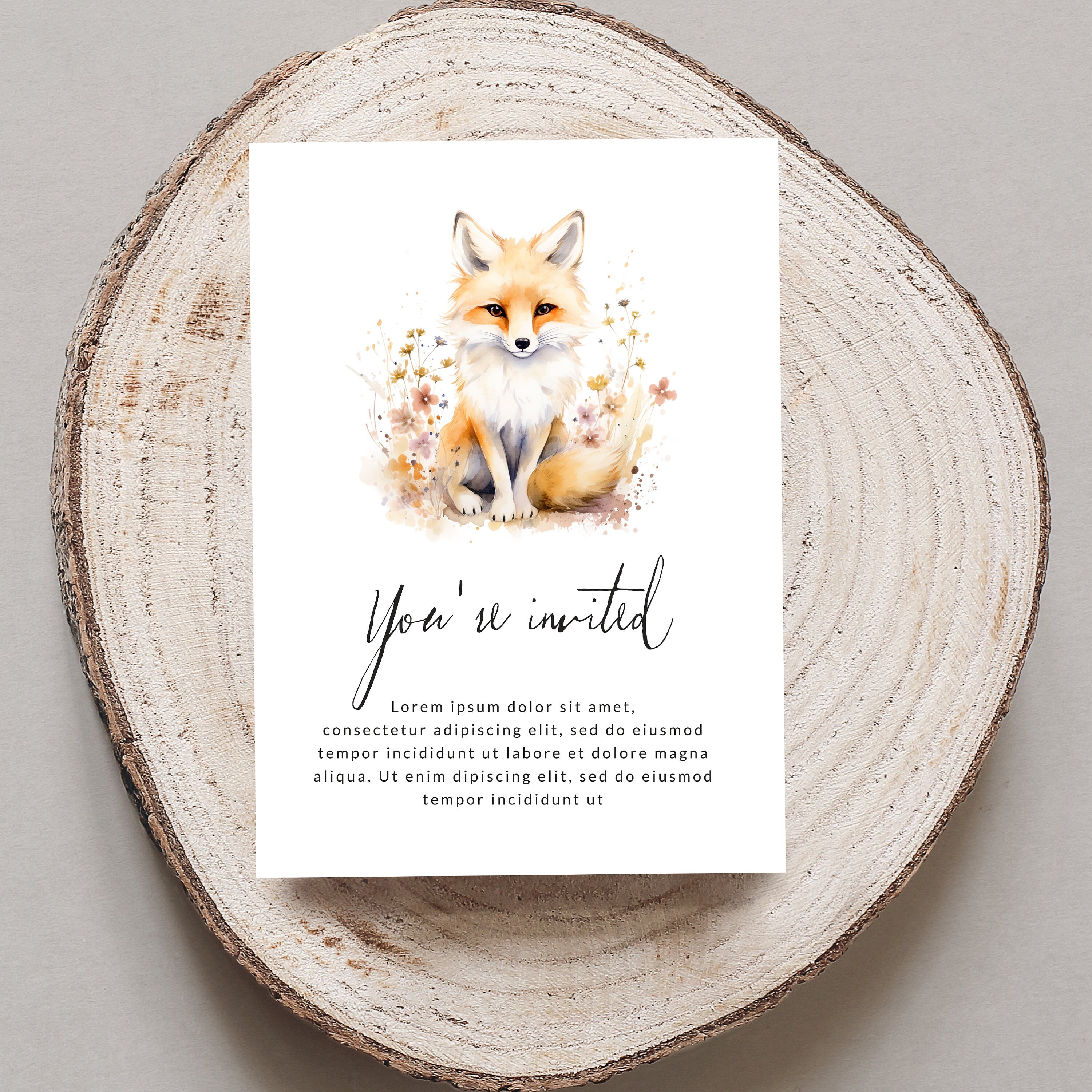 Watercolor Fox Clipart Boho Fox Clipart With Flowers Baby - Etsy