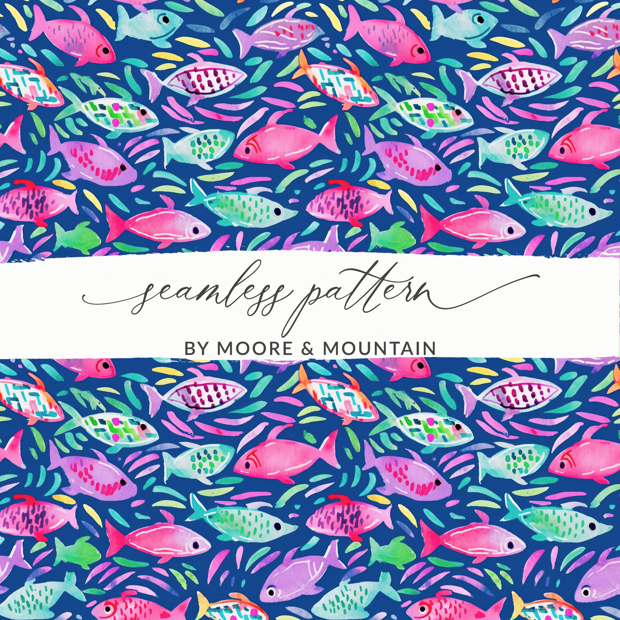 Preppy Fish Seamless Pattern, Seamless Preppy Fish Background, Colorful ...