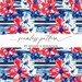 Red White and Blue Flowers Seamless Patriotic Pattern, Seamless Red ...