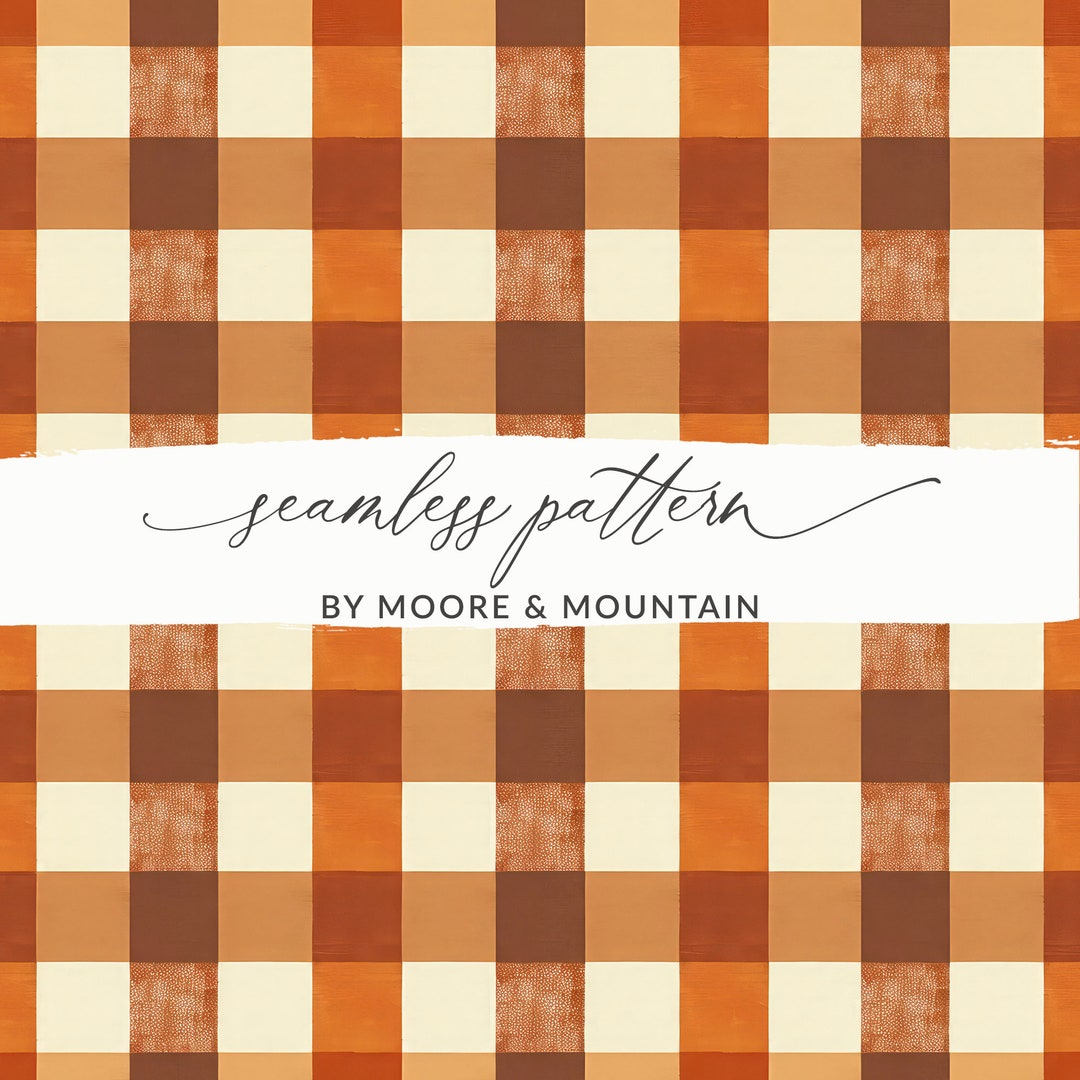 Fall Plaid Seamless Background Pattern Rust Plaid Background Digital ...