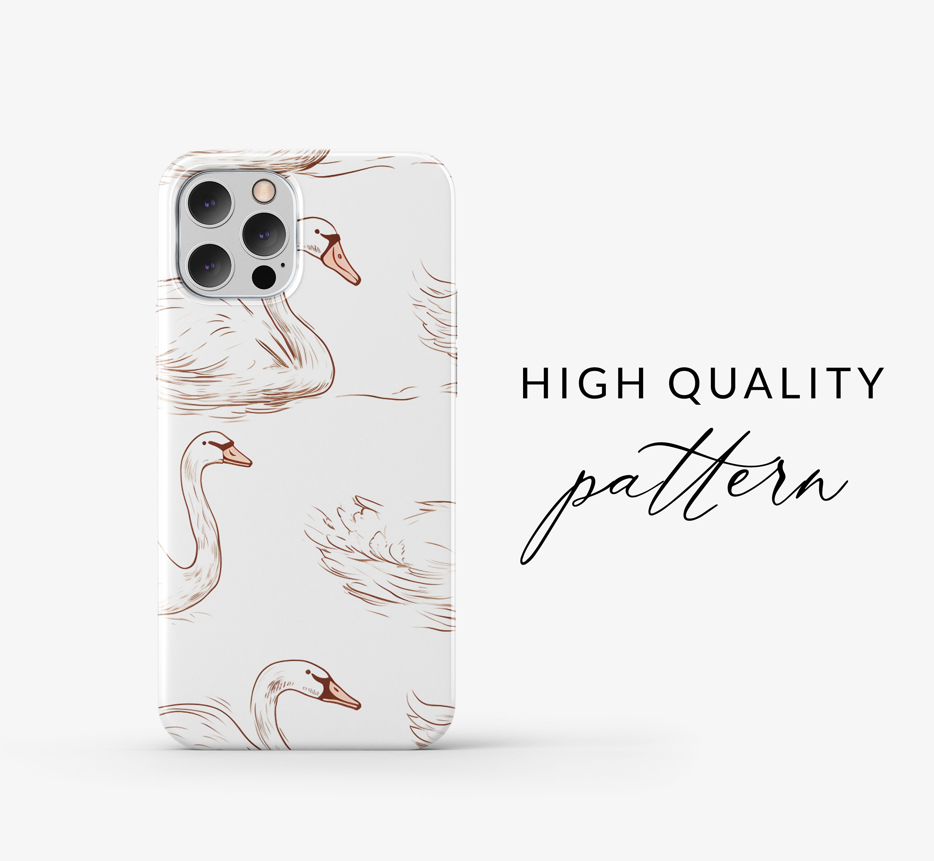 Seamless Swan Pattern, Sketched Swans Seamless Background Pattern, Cute ...