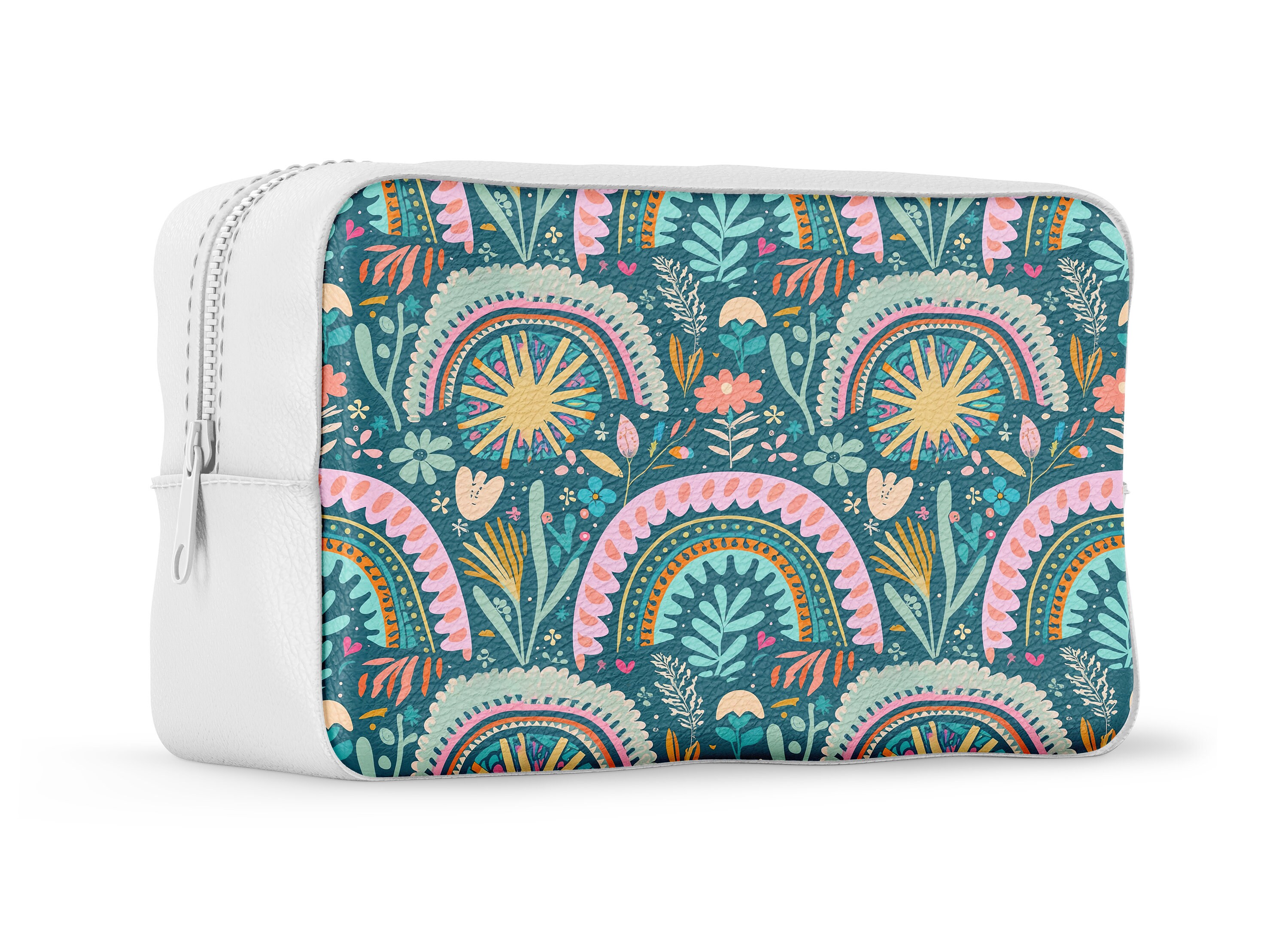 Modern Rainbow Pattern Background, Boho Rainbow Seamless Background ...