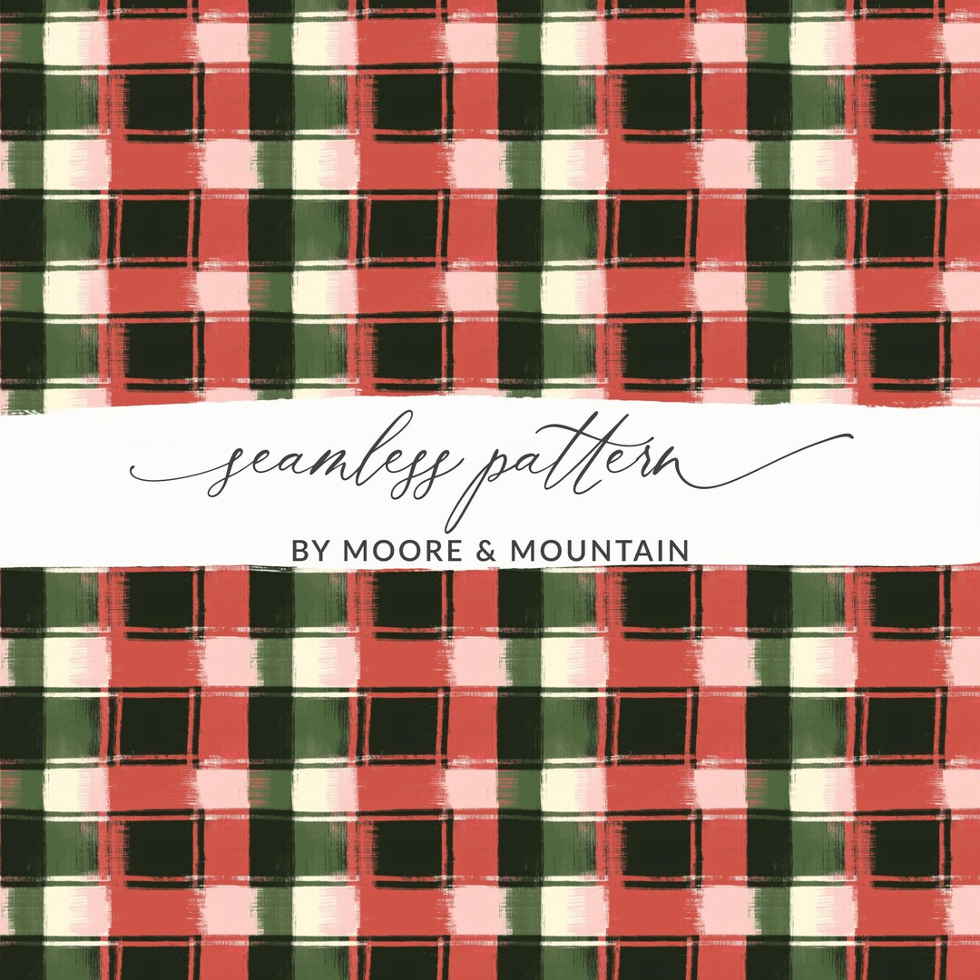 Red Green Plaid Digital Paper, Christmas Plaid Pattern, Seamless Plaid ...