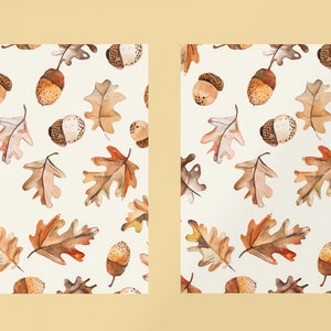 Acorn Seamless Fall Pattern Cute Watercolor Acorns Background Autumn ...