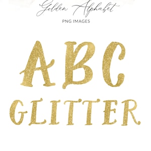 Gold Glitter Alphabet Clipart, Gold Glitter Alphabet PNG, Gold Letters ...