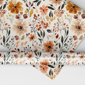 Fall Cottagecore Flower Field Pattern, Repeating Wallpaper Fall Meadow ...