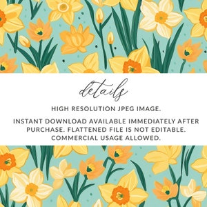 Hand Drawn Daffodils Pattern Spring Daffodils Repeating Pattern, Modern ...