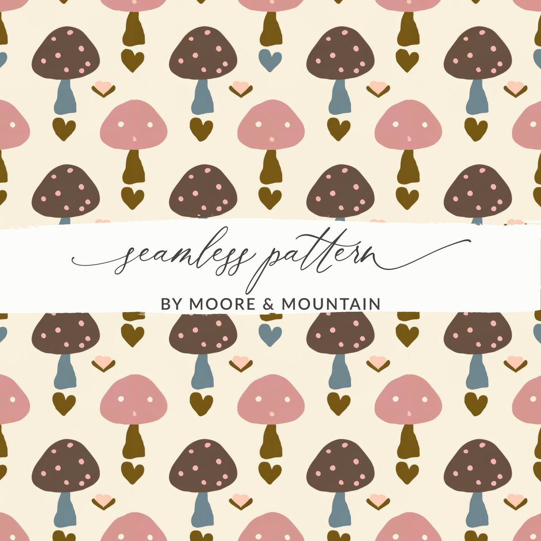 Retro Mushroom Background, Groovy Mushroom Seamless Pattern, Hippie ...