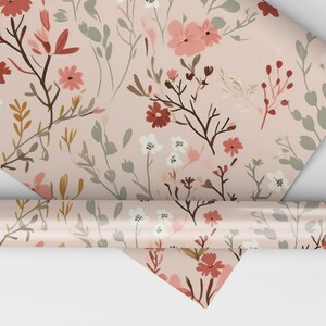 Dusty Rose Seamless Pattern, Cute Light Pink Ditsy Floral Background ...