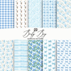 Seamless Baby Boy Patterns, Light Blue Baby Boy Seamless Patterns for ...