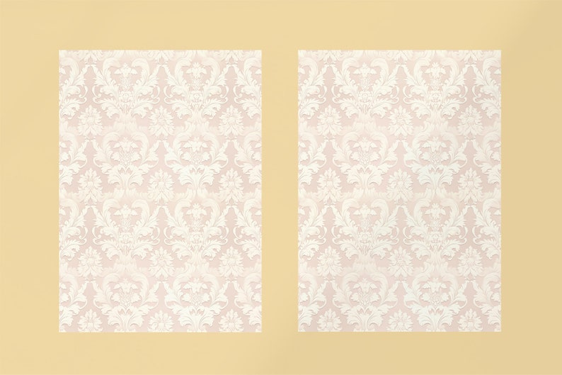 Seamless Damask Pattern Set, Neutral Damask Patterns, Distressed Damask ...