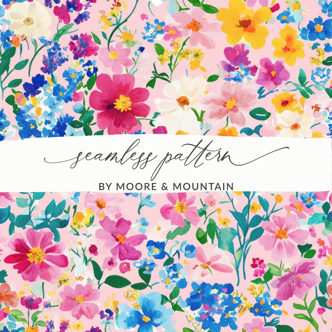 Light Pink Spring Wildflowers Pattern Background, Easter Watercolor ...