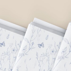 Delicate Blue Toile Seamless Pattern With Birds and Floral Vines ...