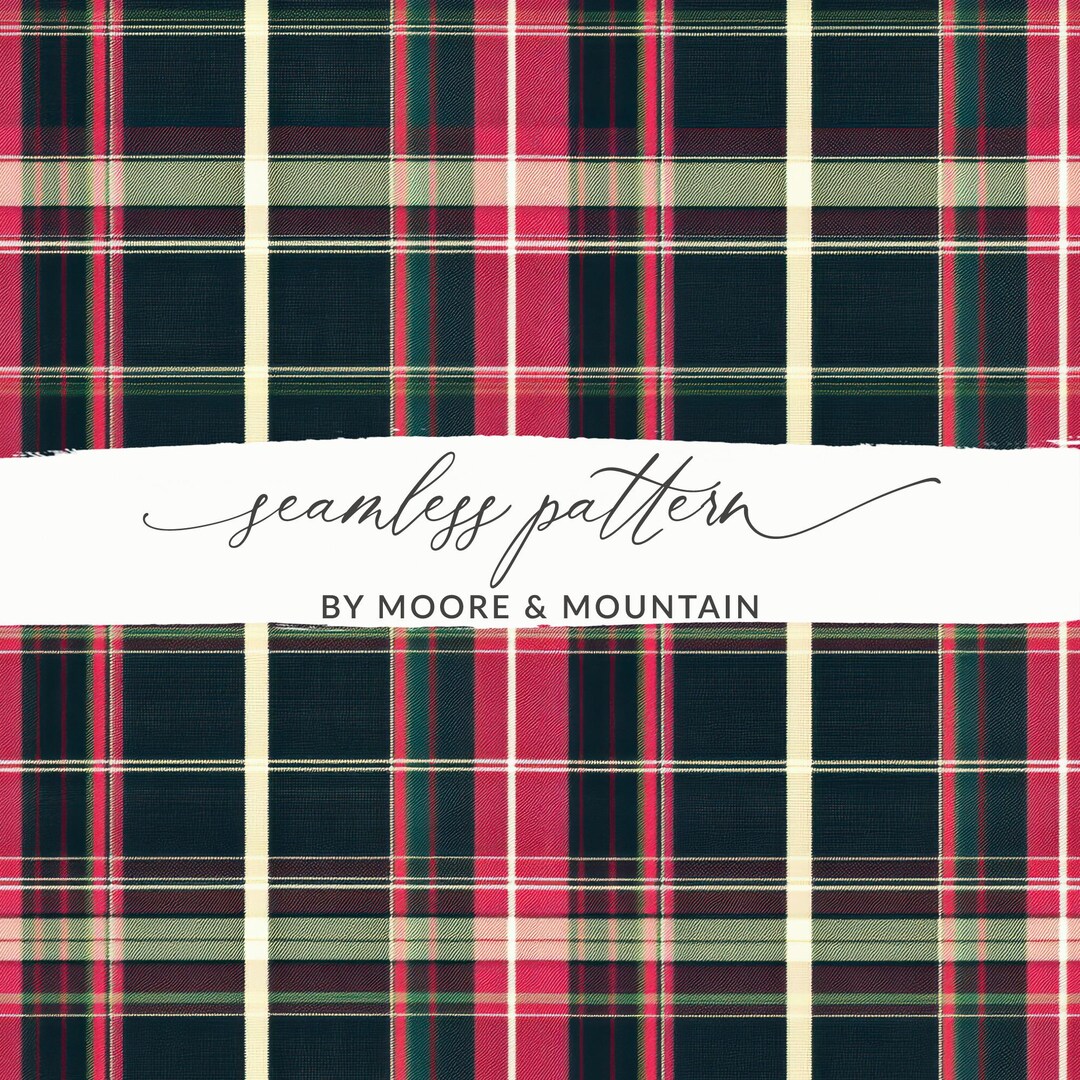 Red Green Tartan Digital Paper, Seamless Plaid Pattern (digital ...