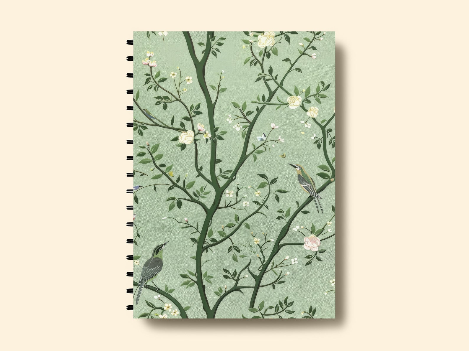 Sage Green Chinoiserie Floral Pattern, Seamless Green Chinoiserie ...