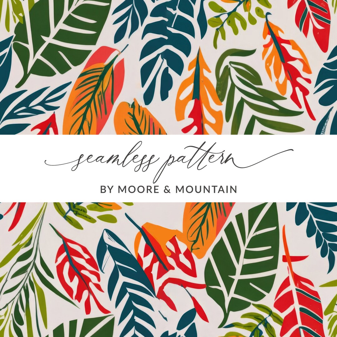 Seamless Colorblock Pattern, Modern Leaf Pattern, Seamless Leaves ...