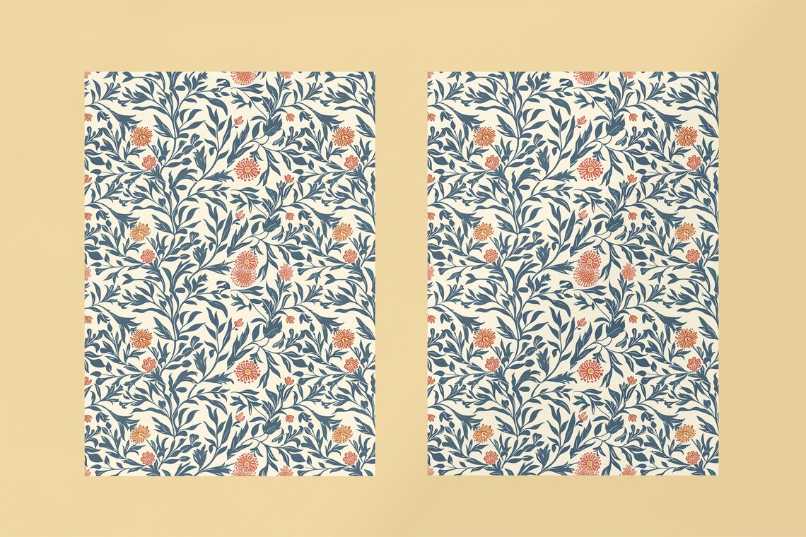 Dainty Vines Seamless Pattern, Decorative Leaves and Vines Pattern ...