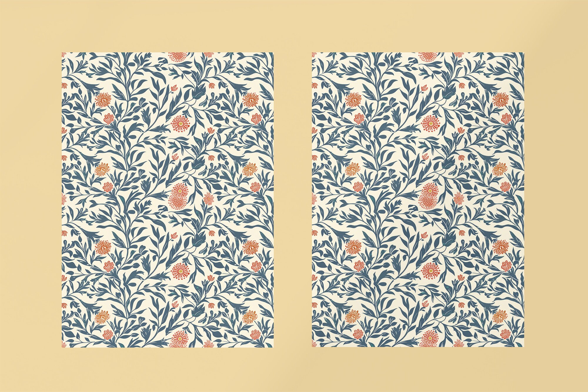 Dainty Vines Seamless Pattern, Decorative Leaves and Vines Pattern ...