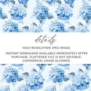 Light Blue Hydrangea Pattern, Seamless Light Blue Watercolor Hydrangeas ...
