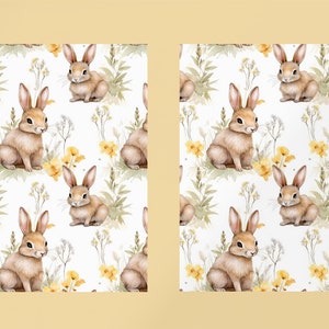 Seamless Cottagecore Rabbit Pattern for Sublimation Design, Seamless ...