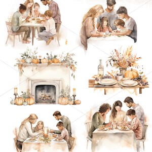 Watercolor Thankful Clipart, Watercolor Feast Clipart, Thanksgiving ...