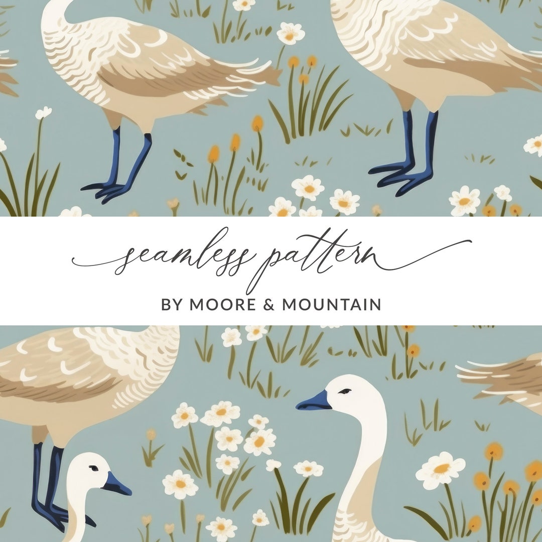 Seamless Goose Background Pattern Geese Repeating Background Pattern ...