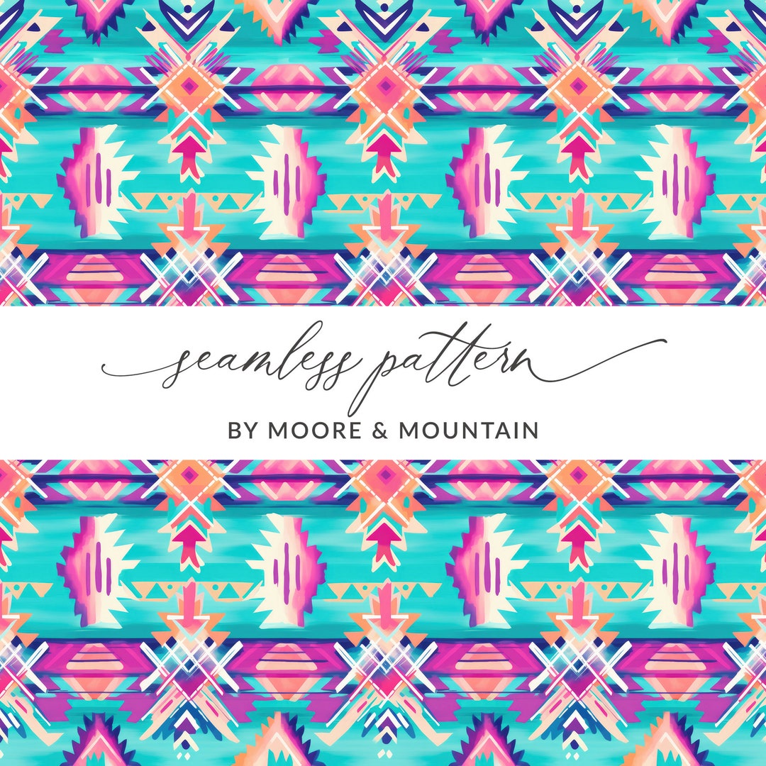 Neon Tribal Background Pattern Southwestern Background, New Mexican ...