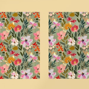 Sage Green Floral Pattern Acrylic Floral Abstract Seamless Pattern ...