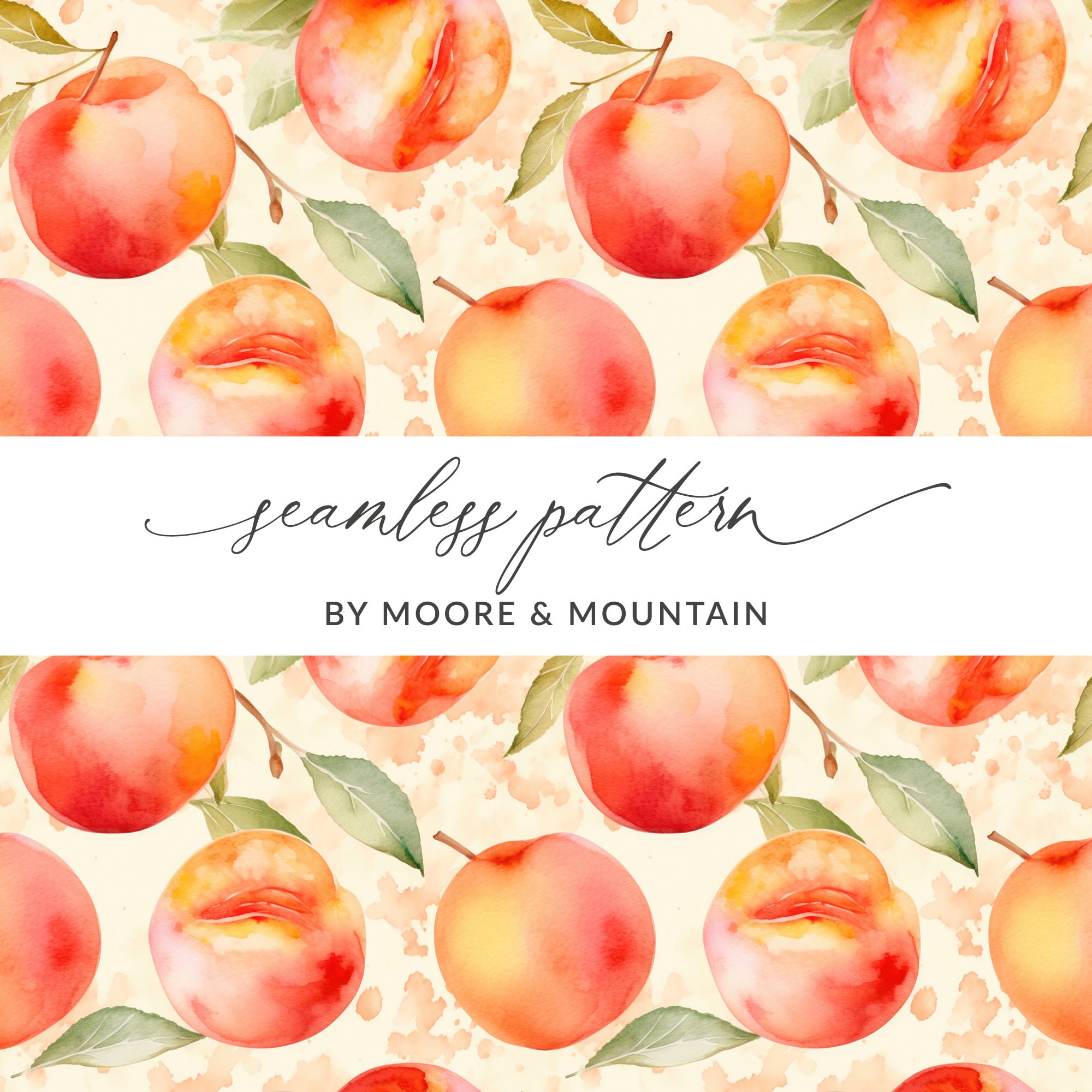 Watercolor Peach Seamless Background Pattern, Peaches Seamless Pattern ...