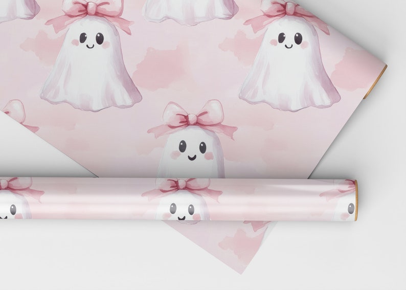 Coquette Halloween Ghosts Seamless PNG Pink Ghosts Halloween Background ...