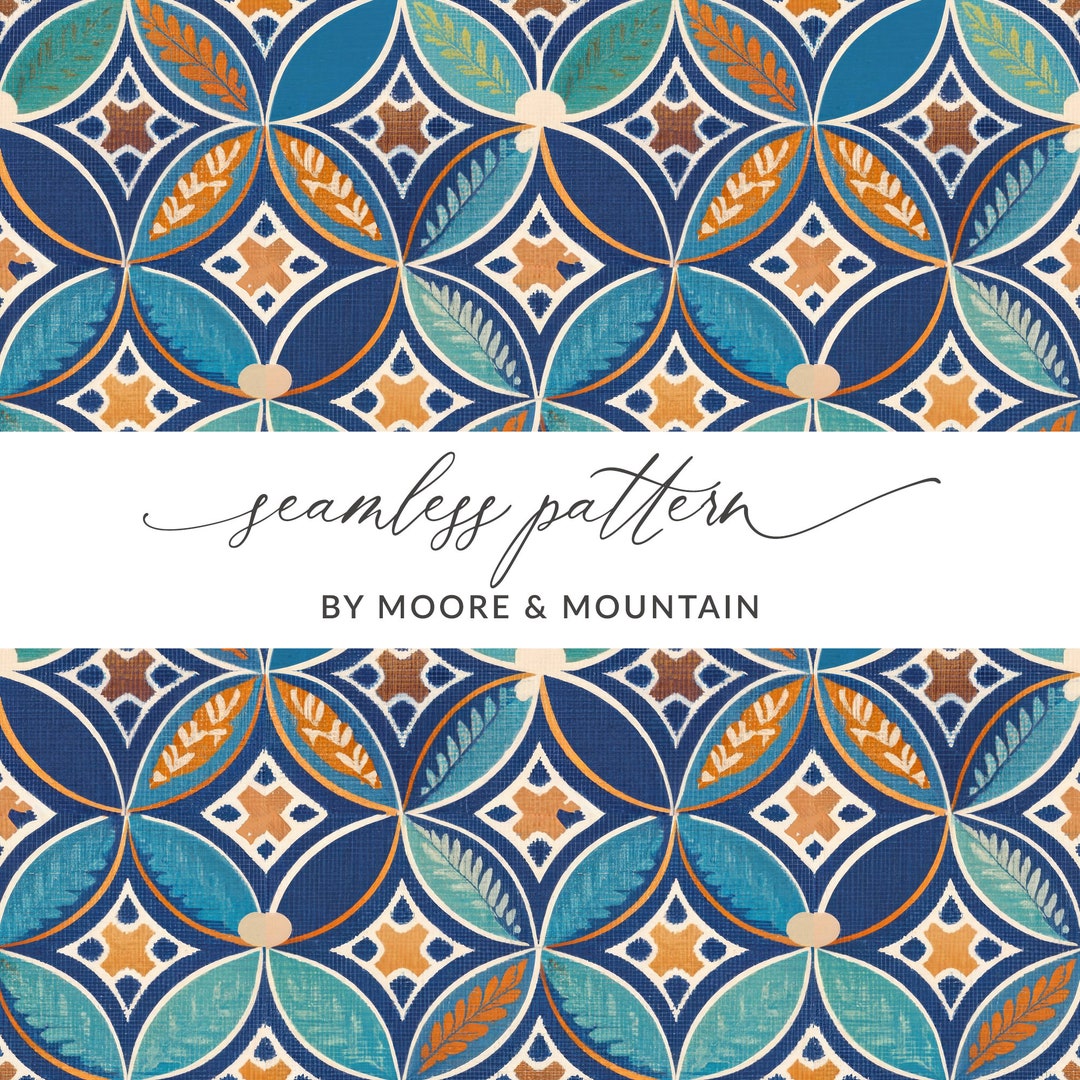 Seamless Italian Tile Pattern Blue Geometric Tile Background Pattern ...