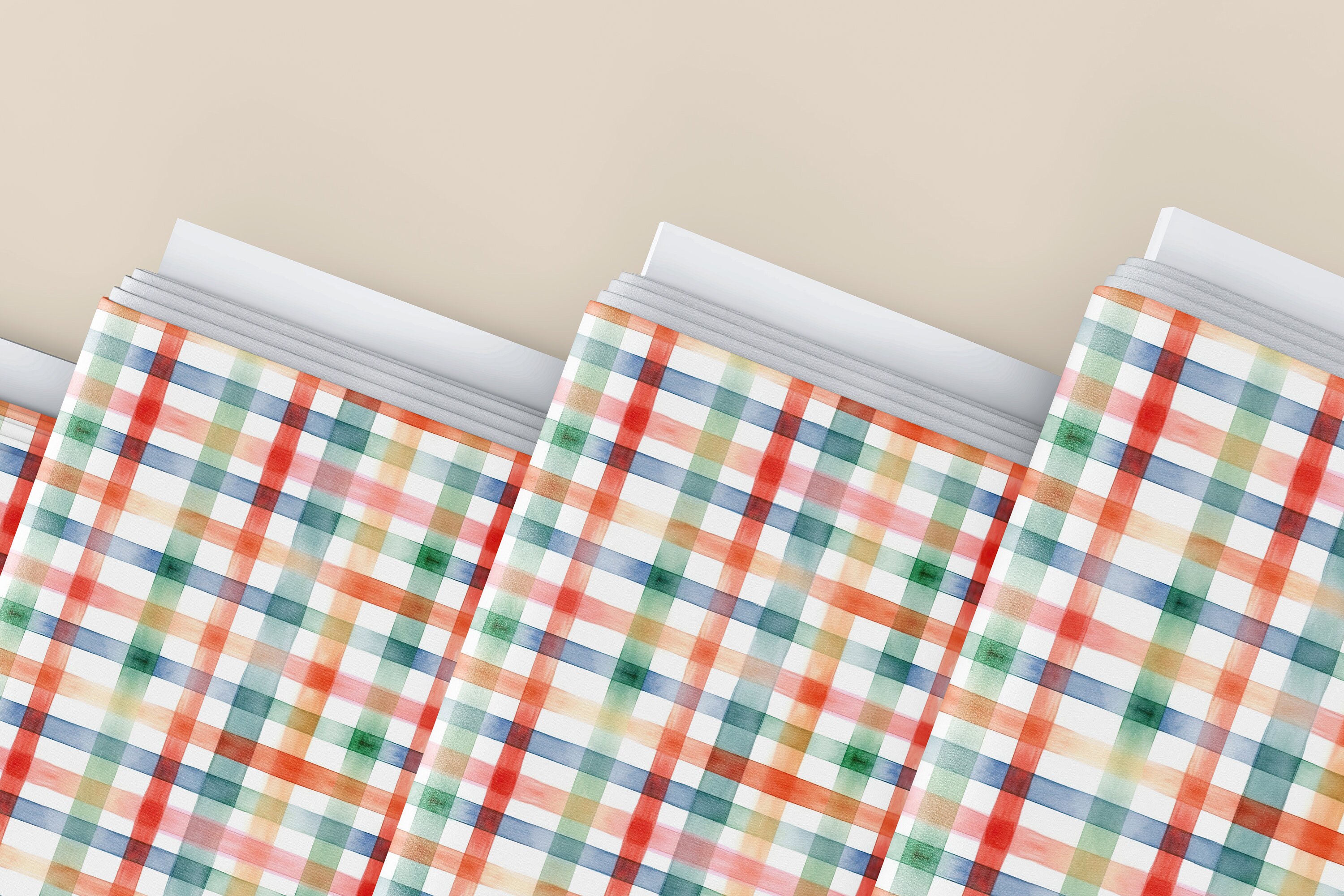 Watercolor Plaid Seamless Pattern, Painted Plaid Pattern, Christmas ...