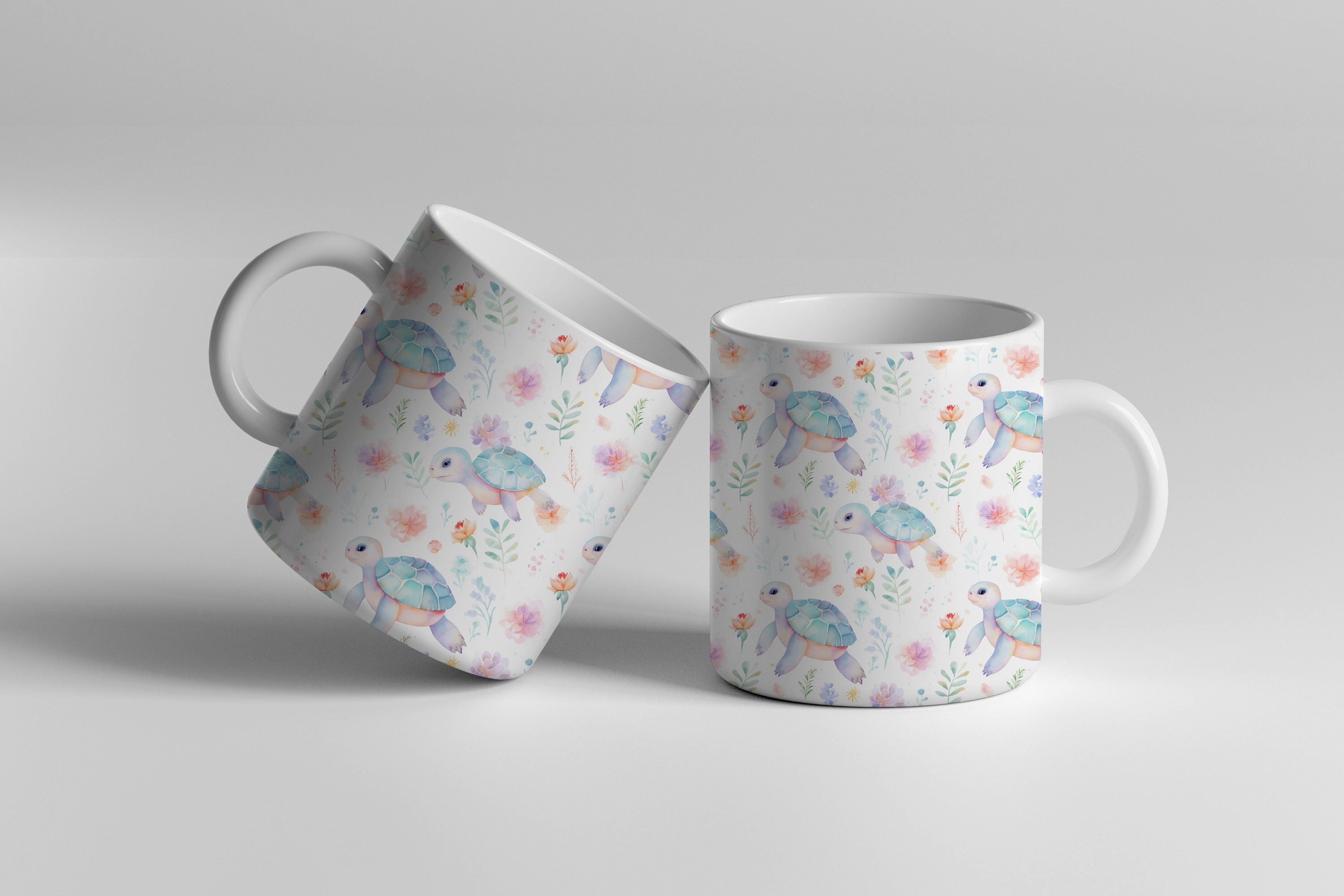 Purple Seamless Turtle Pattern, Pastel Turtle Seamless Background, Cute ...