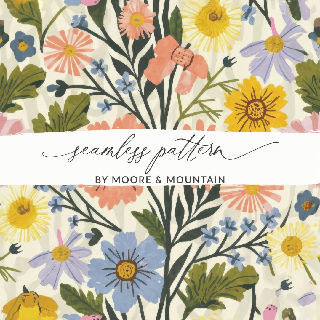 Pastel Spring Floral Pattern, Cute Seamless Summer Floral Background ...