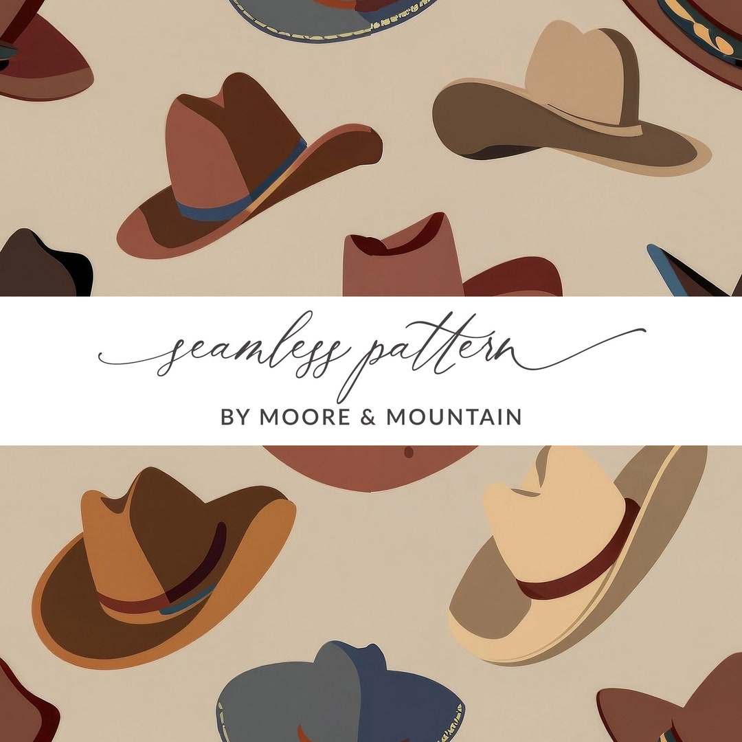 Cowboy Hat Background Pattern Seamless Cowboy Hats Background, Western ...