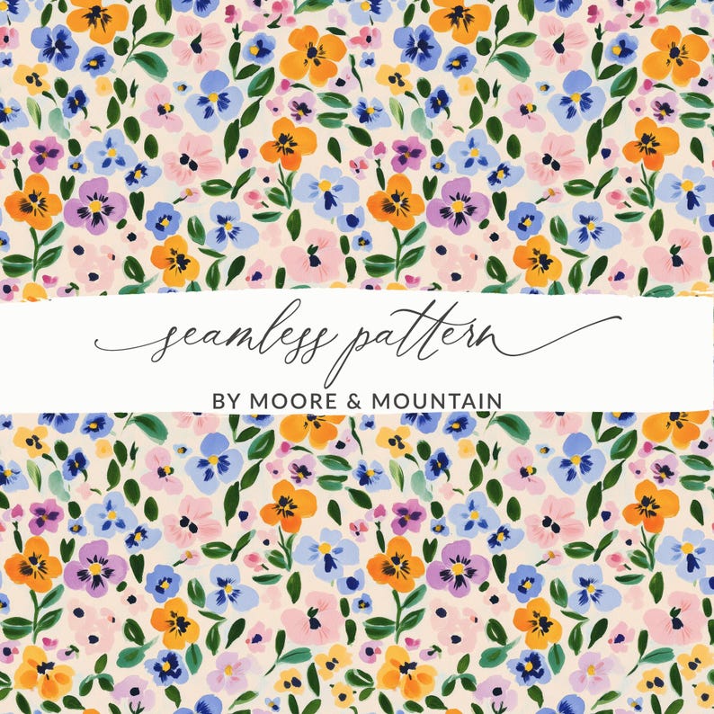 40 Modern Spring Floral Patterns, Painted Spring Flowers Seamless ...