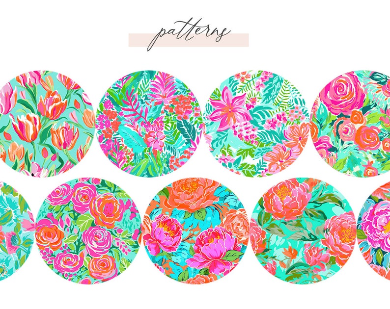 40 Preppy Spring Floral Patterns, Preppy Tulip Seamless Pattern, Preppy ...
