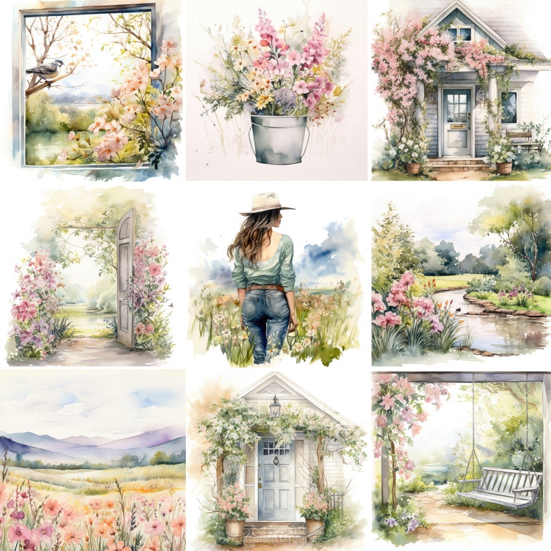 27 Spring Landscape Clipart PNG Images, Spring Aesthetic Clipart Spring ...