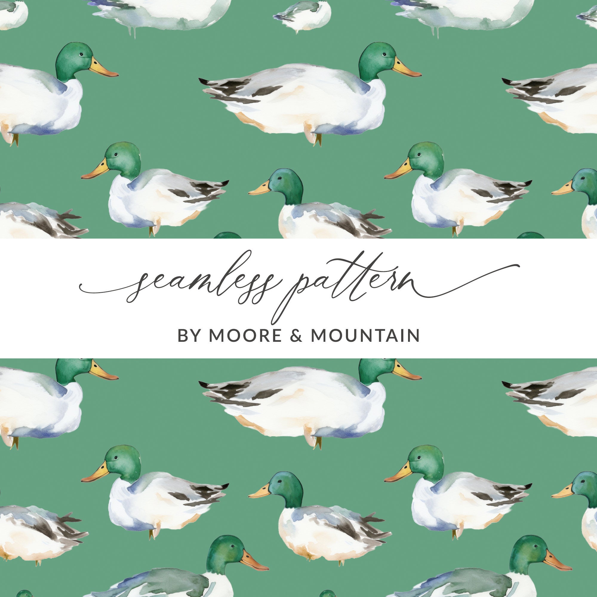 Seamless Duck Pattern, Mallard Duck Seamless Background, Cute ...