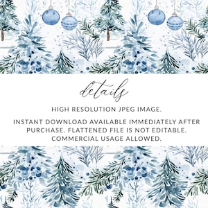 Blue Christmas Watercolor Background Pattern Blue Xmas Pine Trees ...