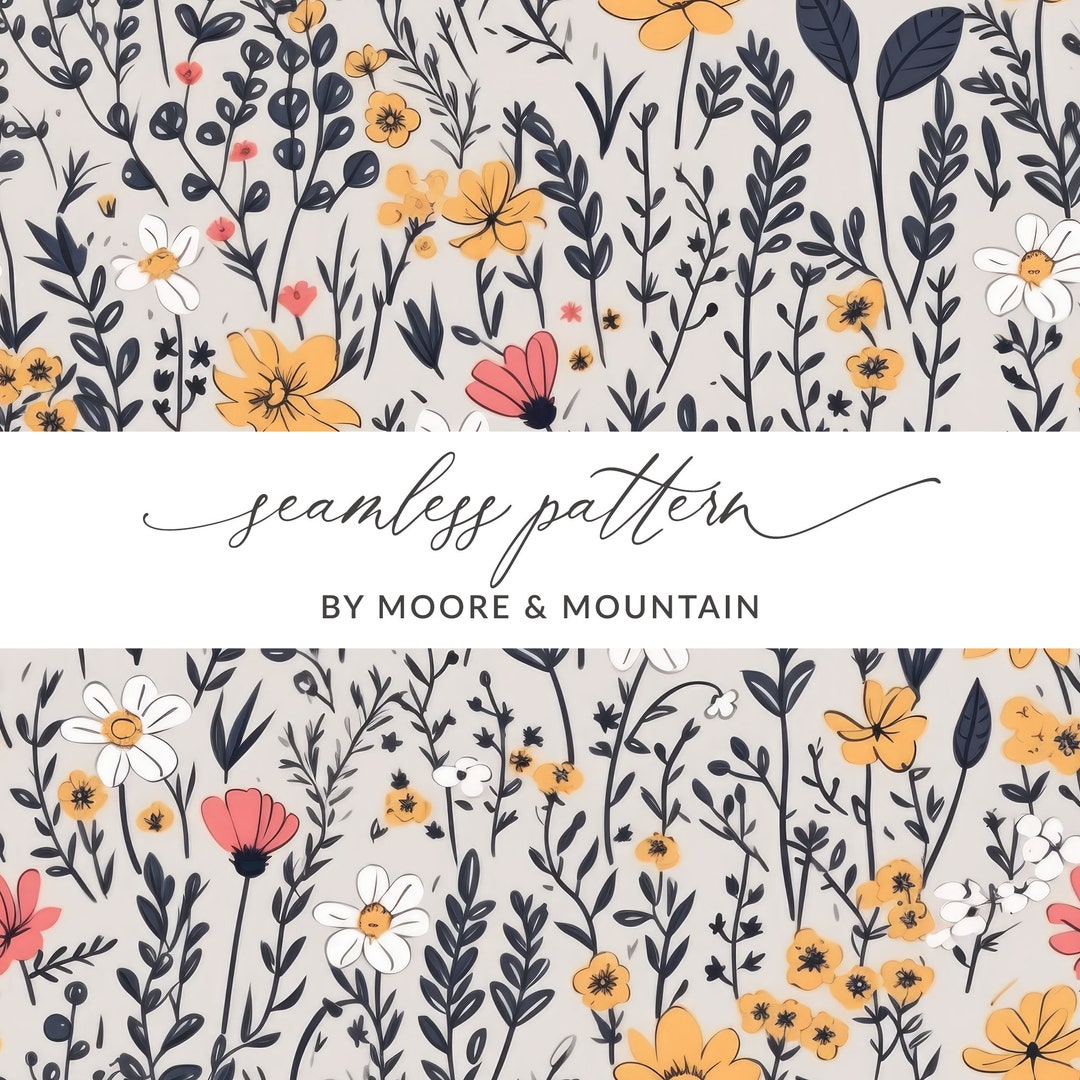 Modern Floral Seamless Pattern for Fabric Design, Mod Floral Pattern ...