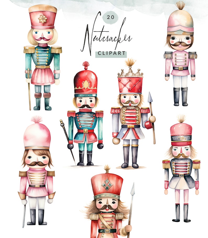 20 Watercolor Nutcracker Clipart, Nutcracker PNG, Christmas Nutcracker ...