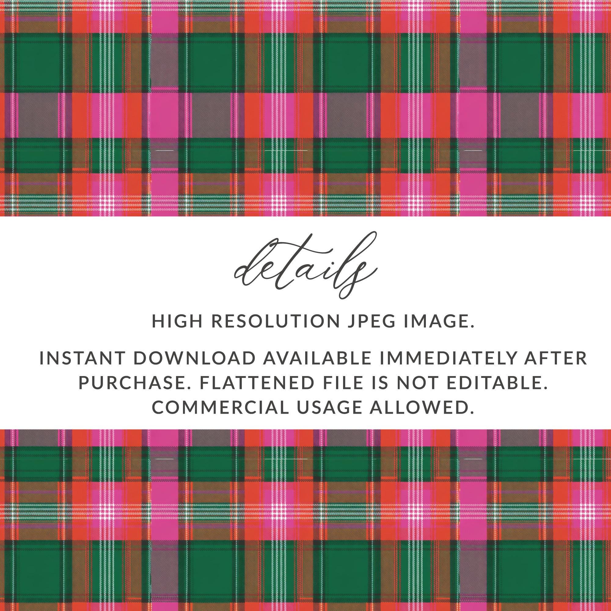 Pink and Green Tartain Seamless Scottish Plaid Digital Paper, Seamless ...
