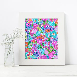 Neon Floral Seamless Pattern, Abstract Neon Flowers Pattern, Vintage ...