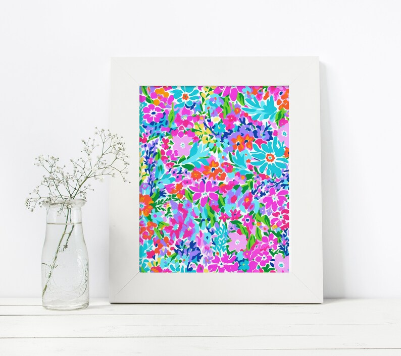 Neon Floral Seamless Pattern, Abstract Neon Flowers Pattern, Vintage ...