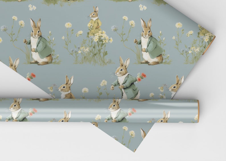 Seamless Cottagecore Rabbit Patterns, Seamless Cottagecore Animal ...