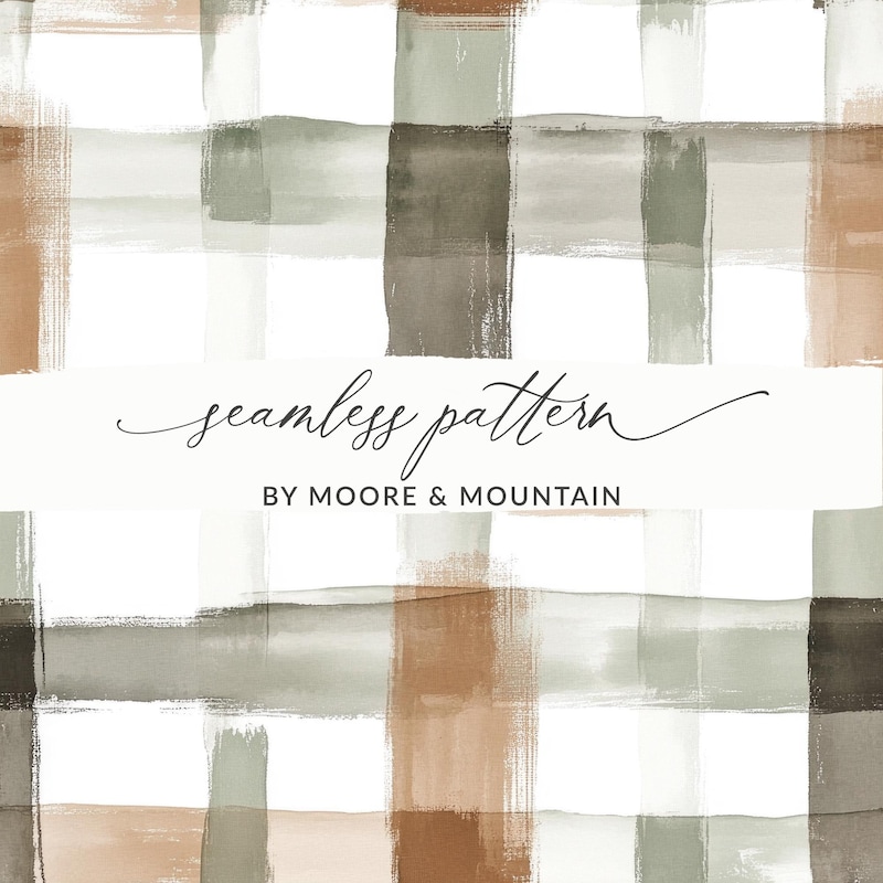 Neutral Plaid Wallpaper - Etsy