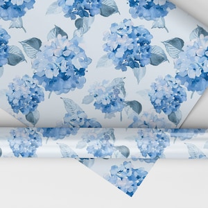 Light Blue Hydrangea Pattern, Seamless Light Blue Watercolor Hydrangeas ...
