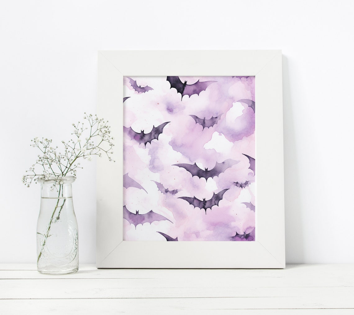 Seamless Bat Patterns, Watercolor Bats Seamless Patterns, Bats Digital ...