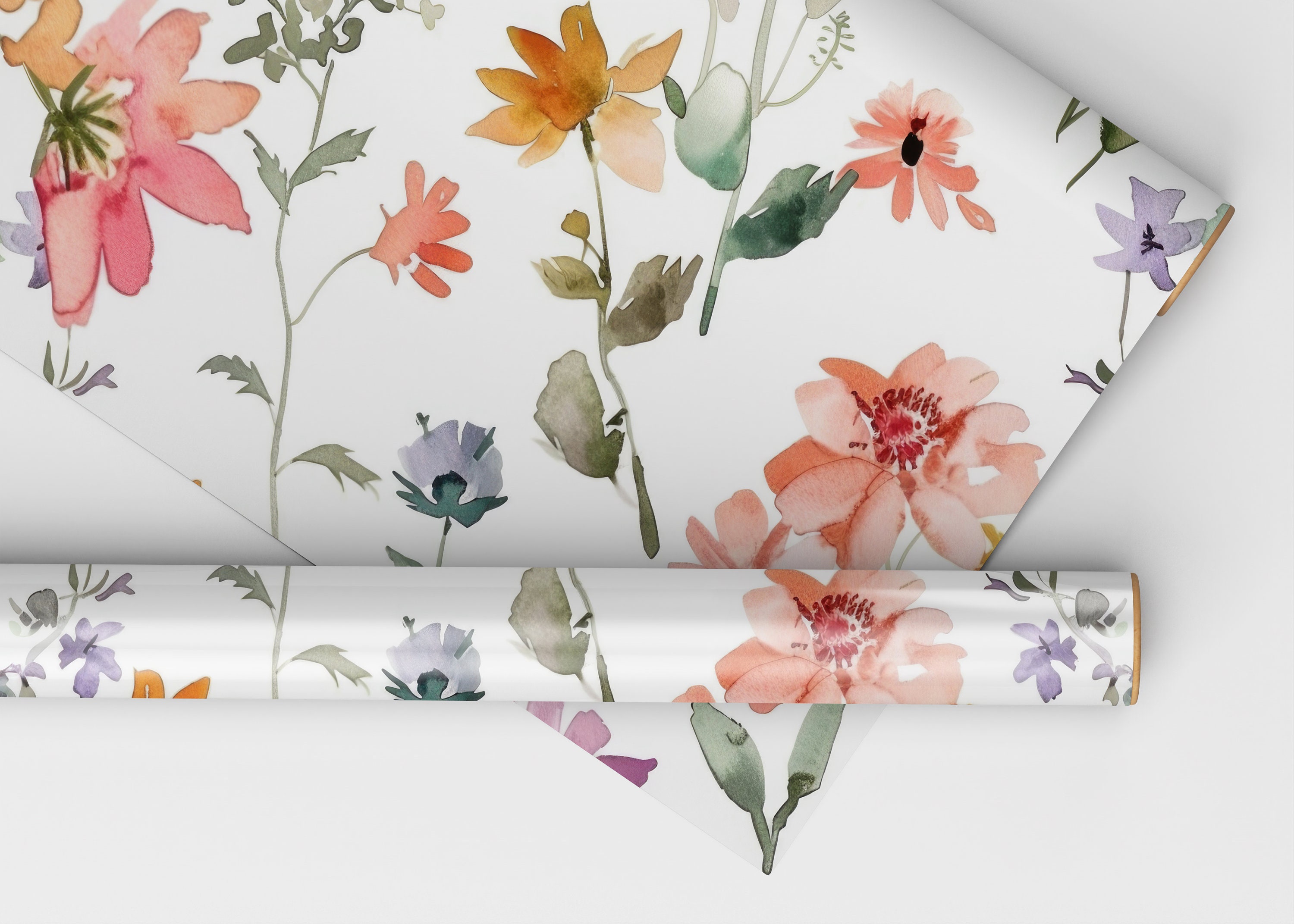 Dainty Watercolor Flowers Pattern, Delicate Floral Background Design ...